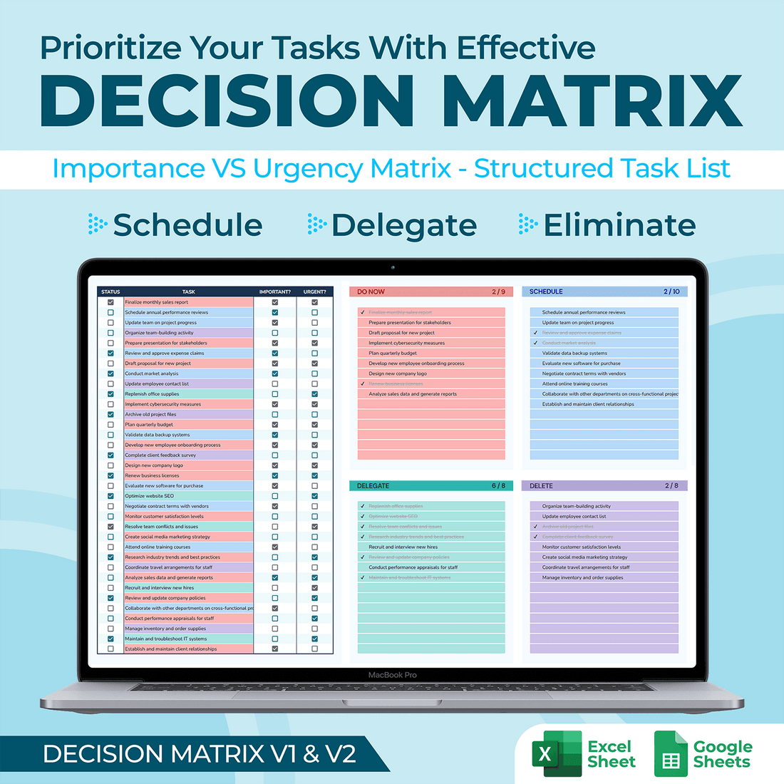 Decision Matrix Spreadsheet Template