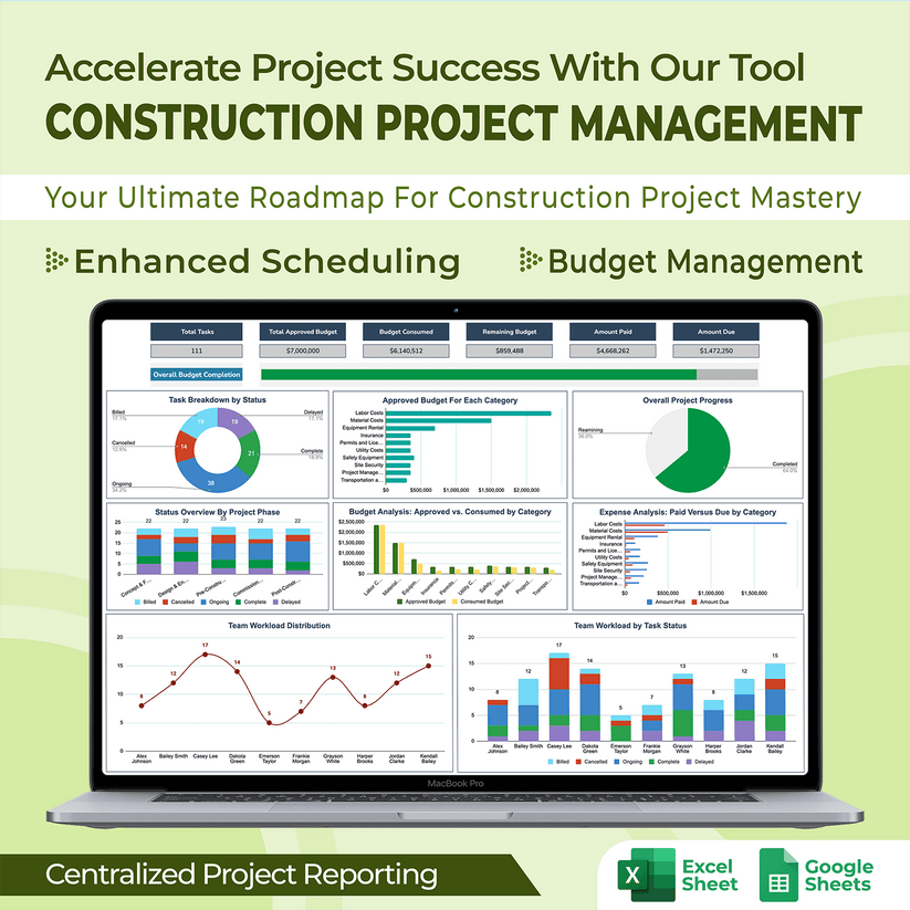 Construction Project Management Spreadsheet Template