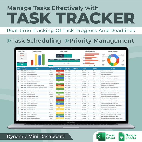 Task Tracker Spreadsheet Template
