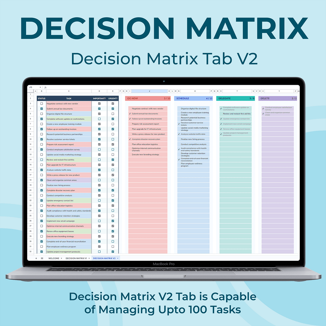 Decision Matrix Spreadsheet Template