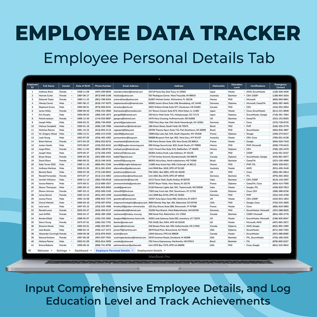 Employee Data Management System Template